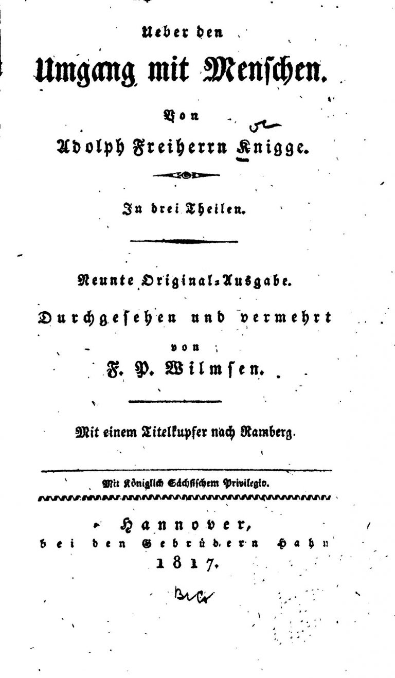 Über Wirte, Gäste und den Knigge - Adolph Freiherr von Knigge